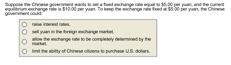 Solved Suppose the Chinese government wants to set a fixed | Chegg.com