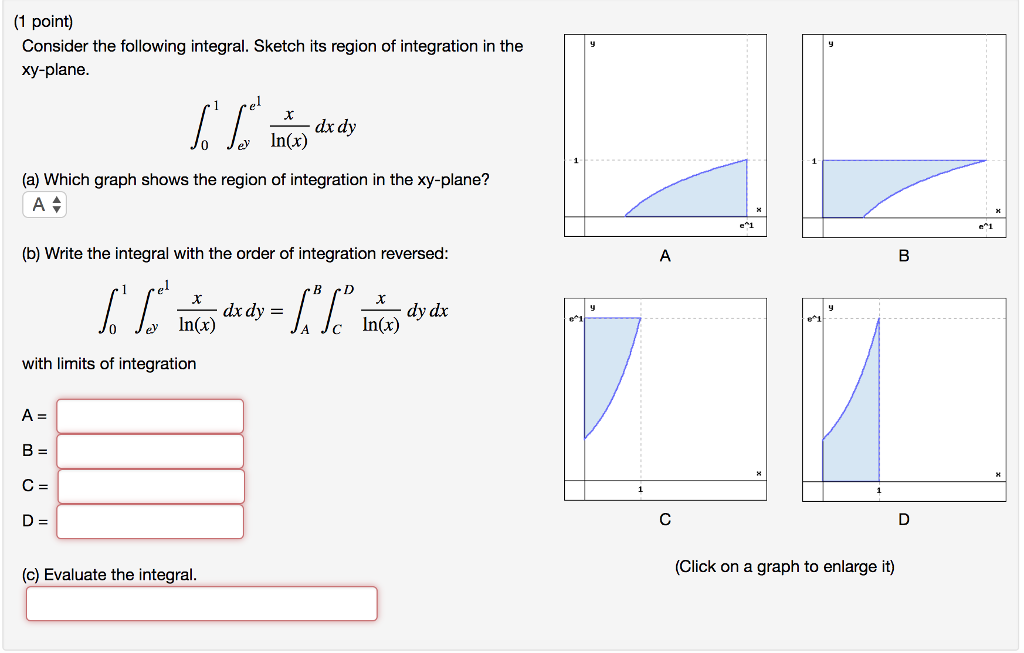 Solved 1 point Consider the following integral. Sketch its | Chegg.com