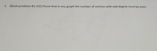 Solved 1, (Book problem #1 ch5) Prove that in any graph the | Chegg.com