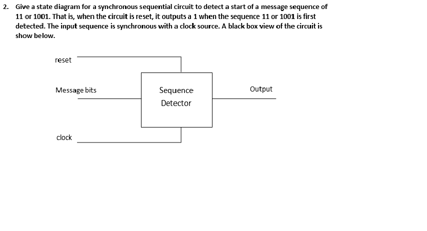 Solved Give a state diagram for a synchronous sequential | Chegg.com