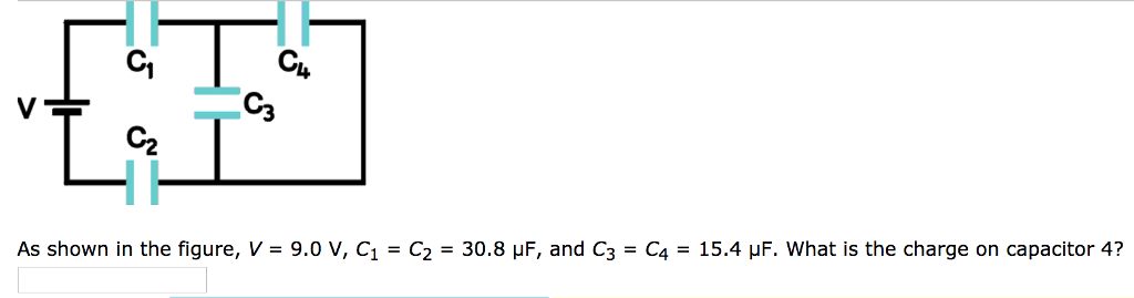 Solved 4 C3 C2 As shown in the figure, V = 9.0 V, C1 = C2 = | Chegg.com