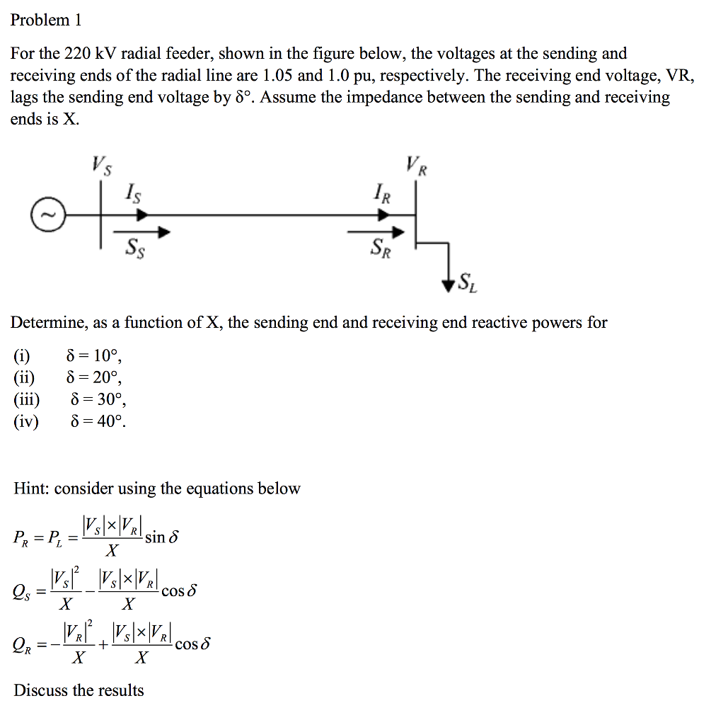 Solved Problem 1 For the 220 kV radial feeder, shown in the | Chegg.com
