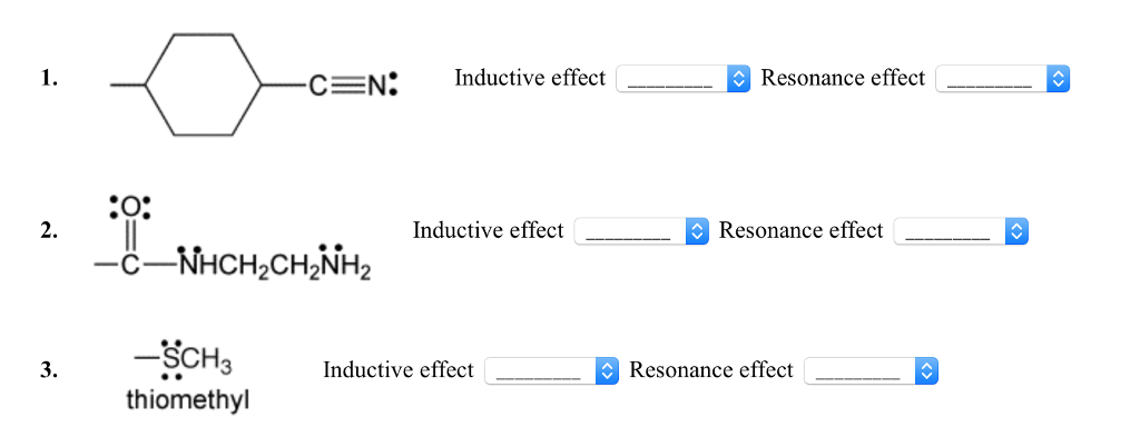 Solved CEN: Inductive effect Resonance effect :O: Inductive | Chegg.com