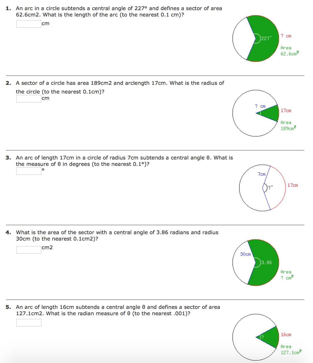 Solved An arc in a circle subtends a central angle of | Chegg.com