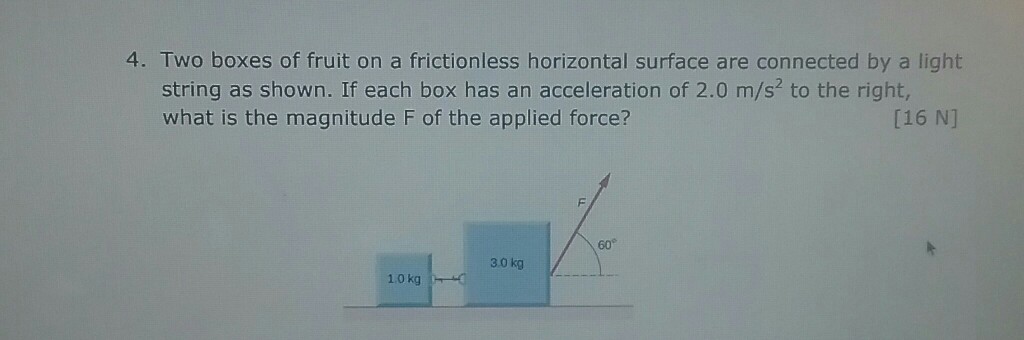Solved 4. Two boxes of fruit on a frictionless horizontal | Chegg.com