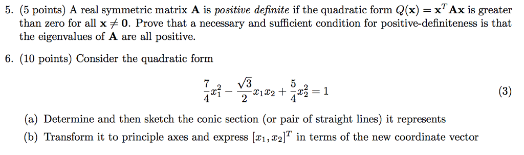 Solved 5. (5 points) A real symmetric matrix A is positive | Chegg.com