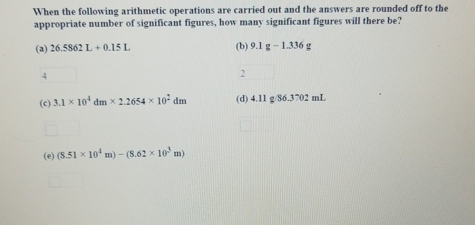Solved When the following arithmetic operations are carried | Chegg.com