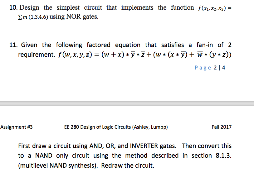 Solved 10 Design The Simplest Circuit That Implements The 
