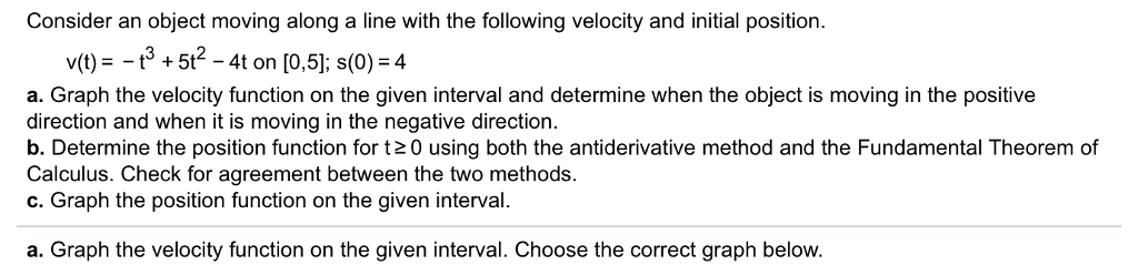 Solved Consider An Object Moving Along A Line With The