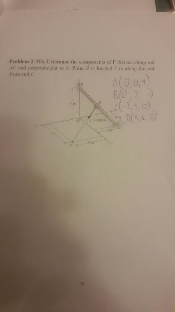 Solved Determine the components of F that act along rod AC | Chegg.com Solved Determine the components of F that act along rod AC | Chegg.com