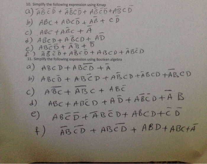 Solved Simplify the following expression using Kmap A bar B | Chegg.com