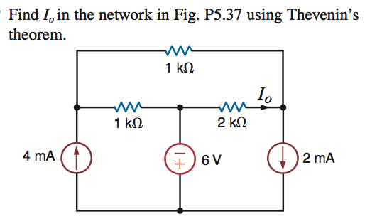 Solved Find I_0 in the network in Fig. P5.37 using | Chegg.com