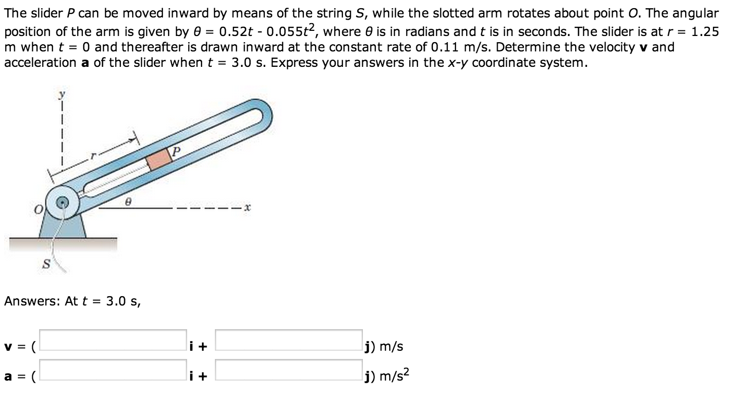 Solved The slider P can be moved inward by means of the | Chegg.com
