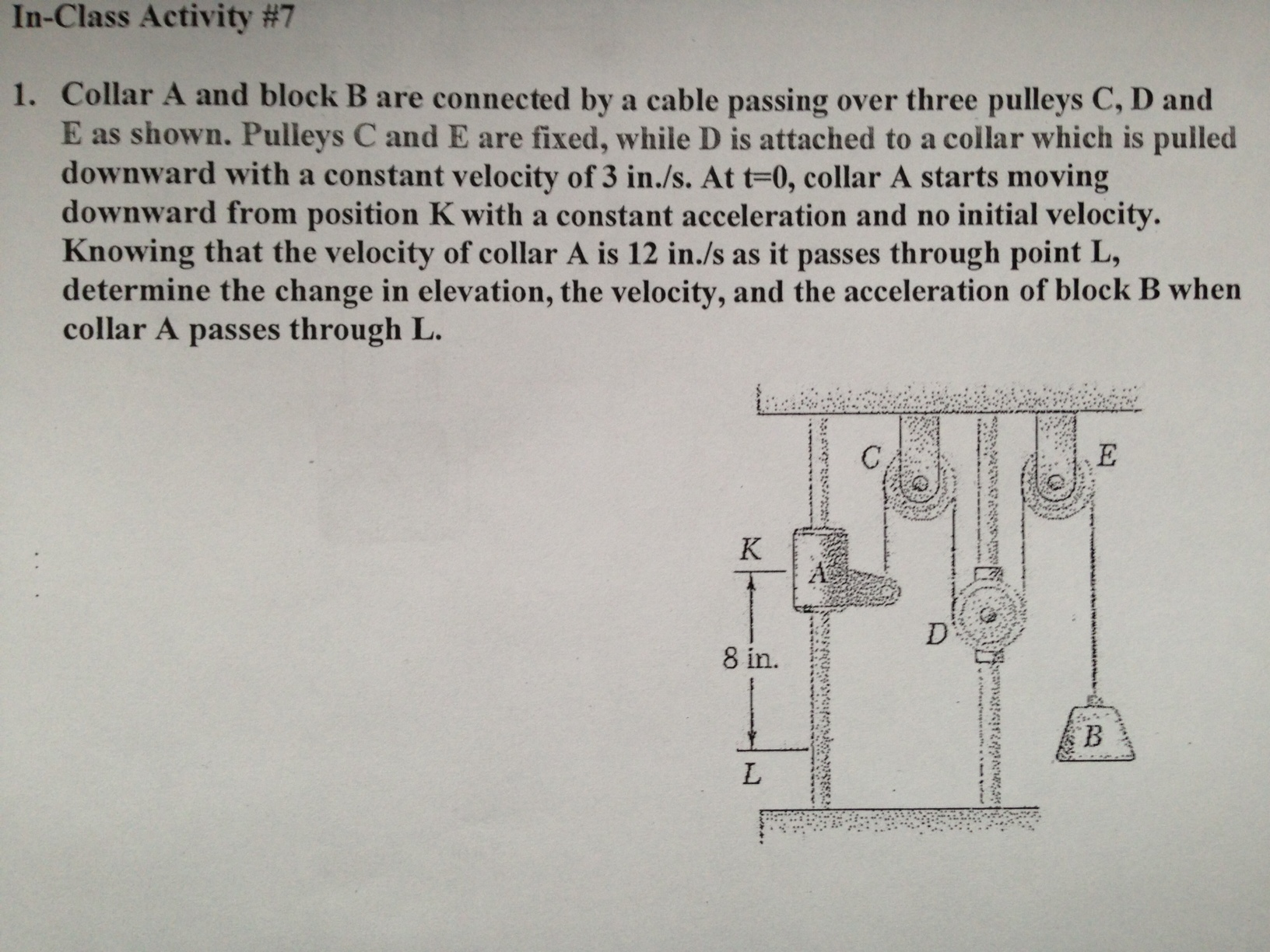 collar A and block B are connected by a cable | Chegg.com