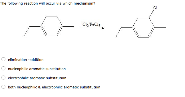 Solved The following reaction will occur via which | Chegg.com