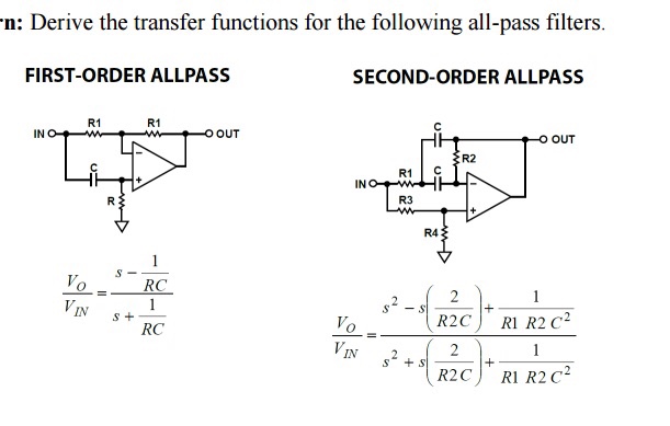 Solved Derive the transfer functions for the following | Chegg.com