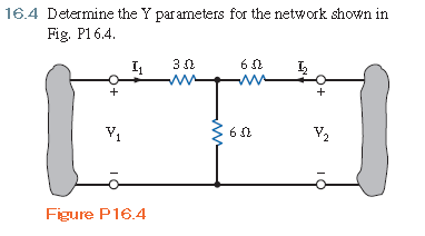 Solved Determine the Y parameters for the network shown in | Chegg.com