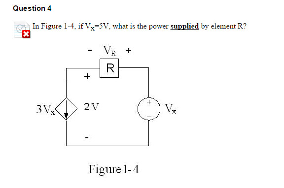 Solved Question 4 In Figure 1 - 4, if V_x = 5V, what is the | Chegg.com