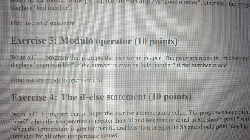 Solved Write a C++ program that prompts the user for an | Chegg.com