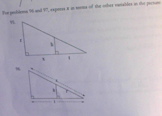 Solved Express x terms of the other variables in the | Chegg.com