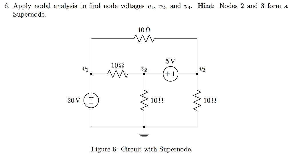 Solved 6. Apply nodal analysis to find node voltages v1, v2, | Chegg.com