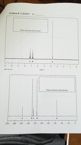 Solved draw the proposed structure of C7H7OCl, and label the | Chegg.com