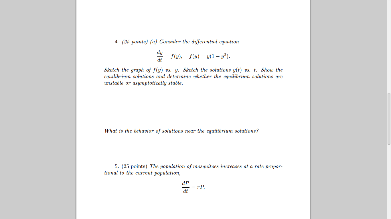 Solved Consider the differential equation dy/dt = f(y), f | Chegg.com