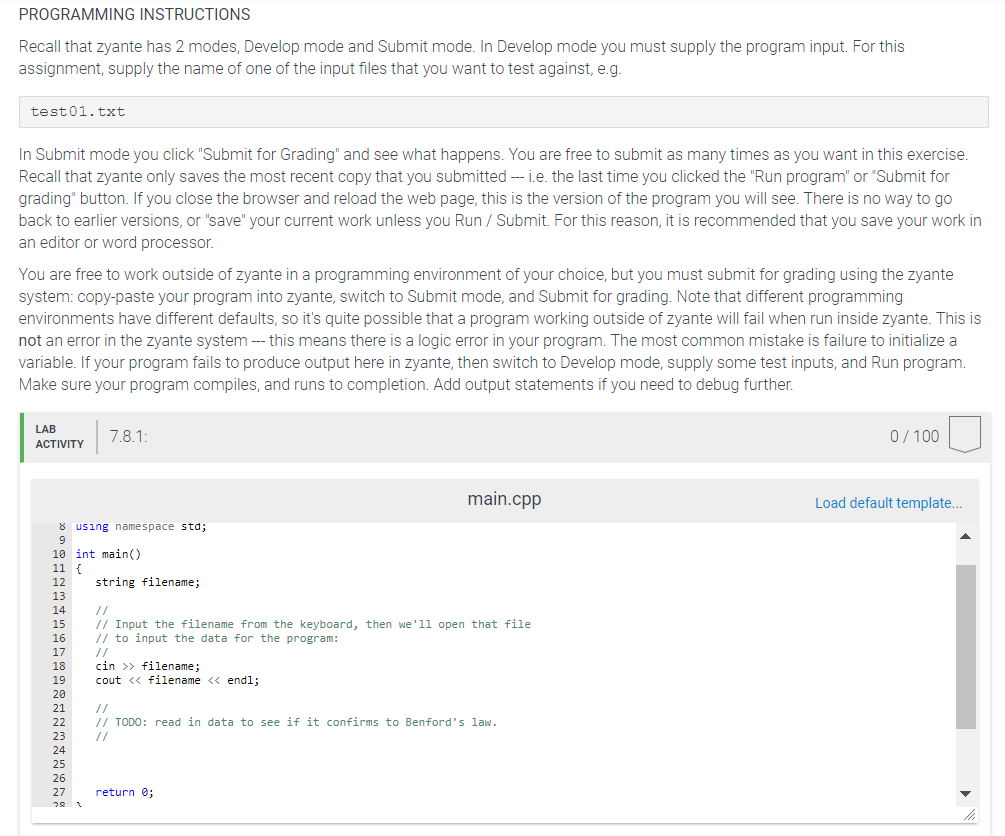 Solved Summary: analyze input file to see if data follows | Chegg.com