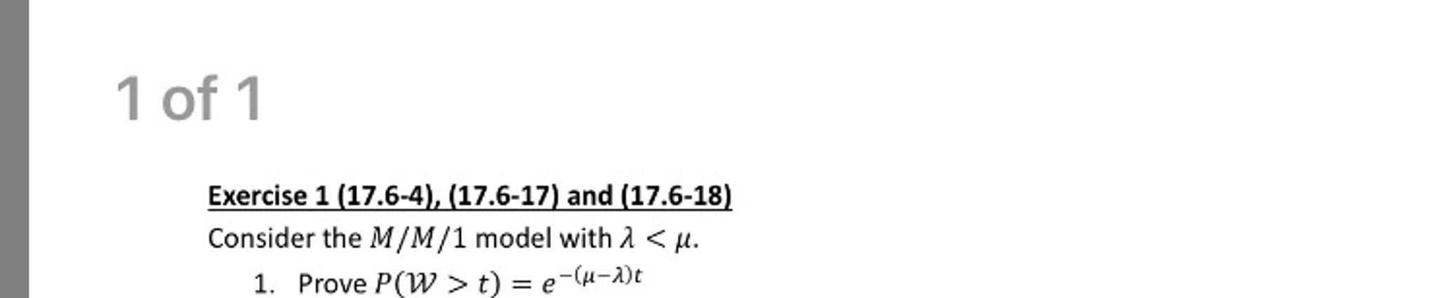 Consider the M/M/1 model with lambda
