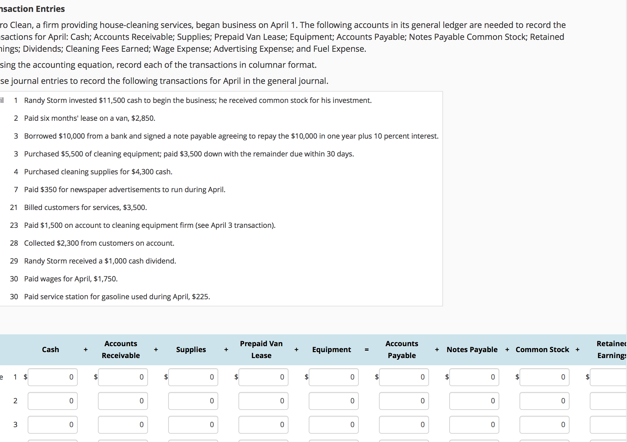 Solved saction Entries ro Clean, a firm providing | Chegg.com