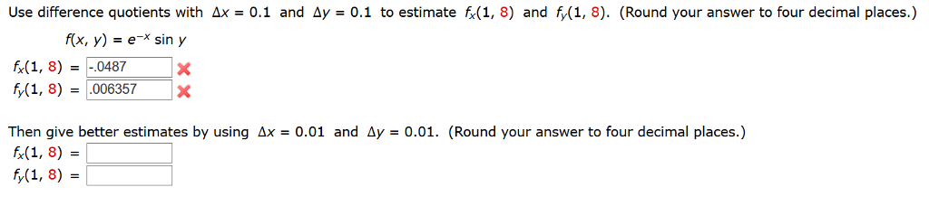 Solved Use difference quotients with Delta x = 0.1 and Delta | Chegg.com