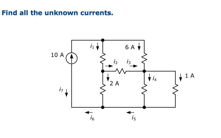 Solved Find all the unknown currents. | Chegg.com
