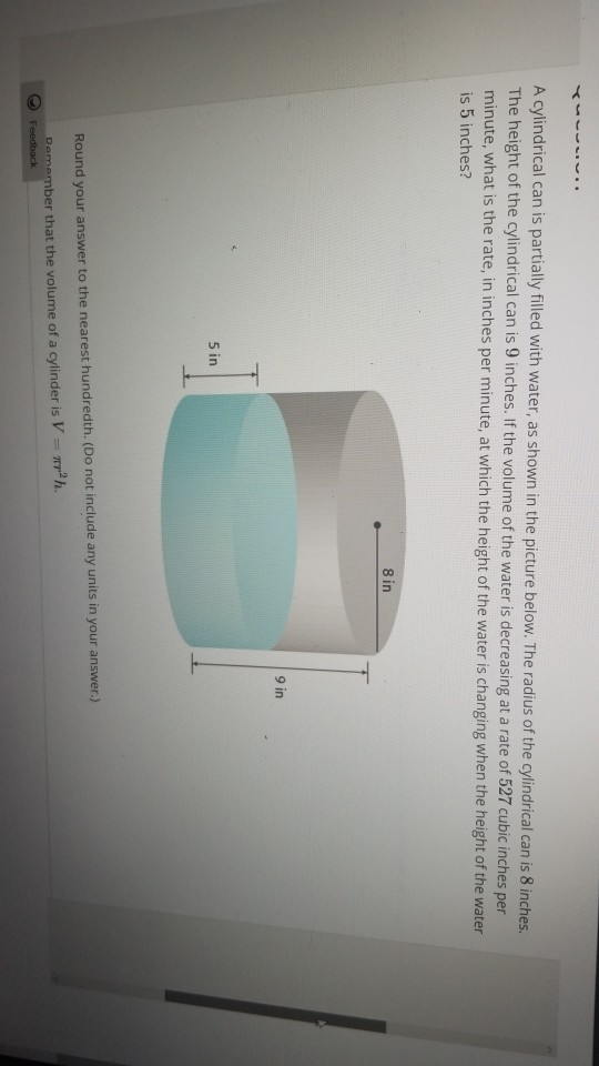 Solved cylindrical can is partially filled with water, as | Chegg.com