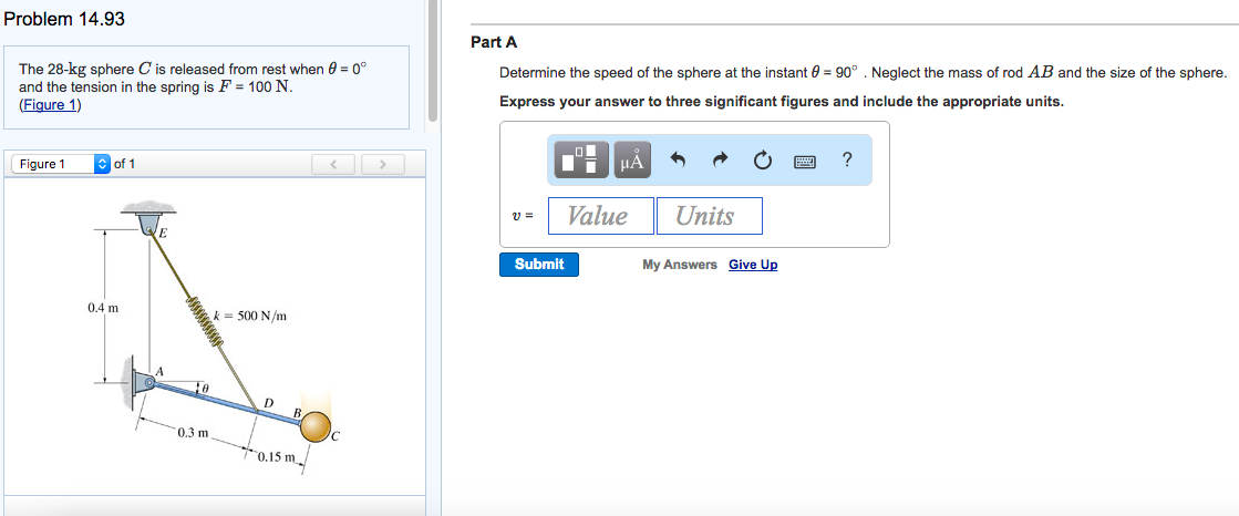 Solved The 28-kg sphere C is released from rest when theta = | Chegg.com