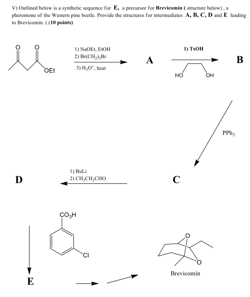 Solved Outlined below is a synthetic sequence for E, a | Chegg.com