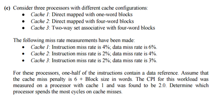 Solved Consider three processors with different cache | Chegg.com