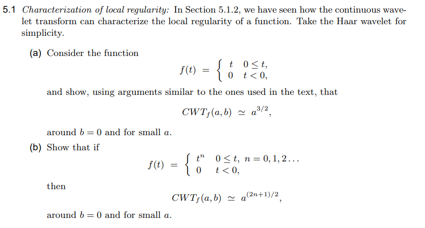 5.1 Characterization of local regularity: In Section | Chegg.com
