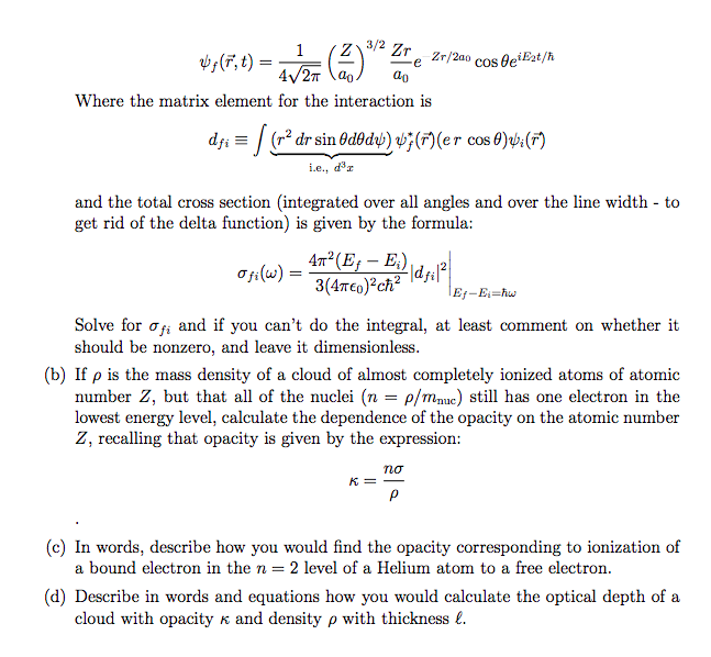 Solved 5. Calculate the cross section corresponding to the | Chegg.com
