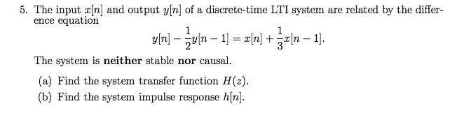 Solved 5. The input x[n] and output y[n] of a discrete-time | Chegg.com