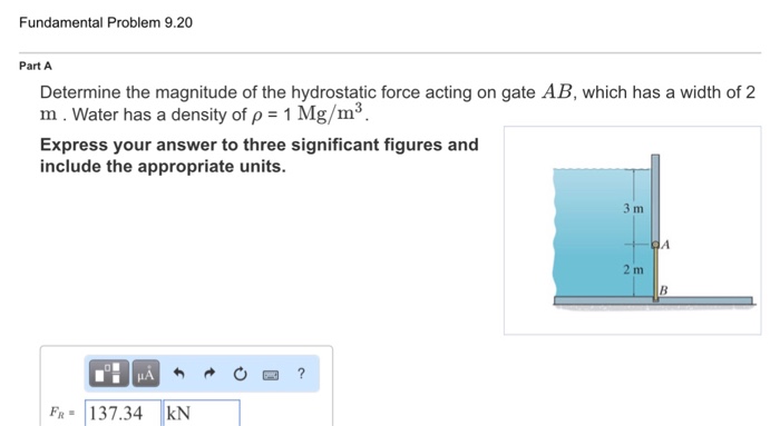 Solved Determine the magnitude of the hydrostatic force | Chegg.com