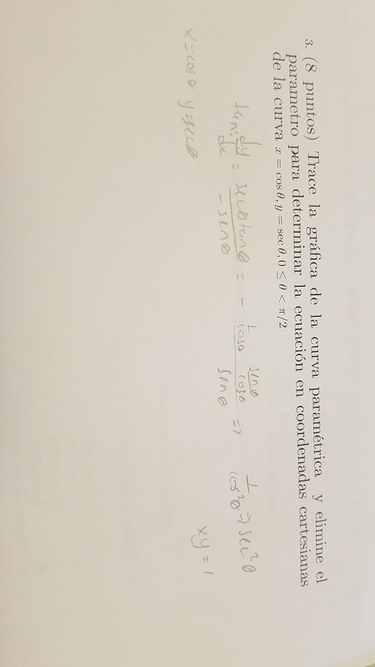 Solved 3. (8 puntos) Trace la gráfica de la curva | Chegg.com