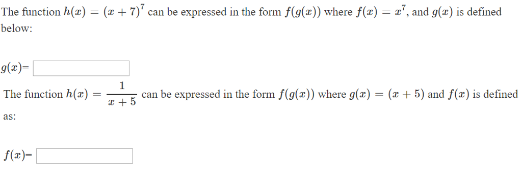 Solved The function h(x)=(x+7)^7 can be expressed in the | Chegg.com