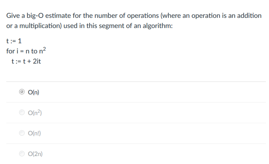 Solved Give a big-O estimate for the number of operations | Chegg.com