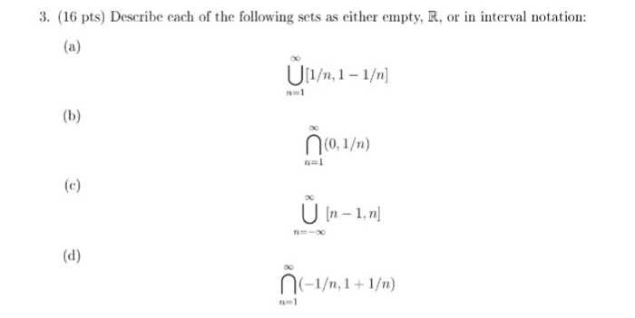 Solved Describe each of the following sets as either empty. | Chegg.com
