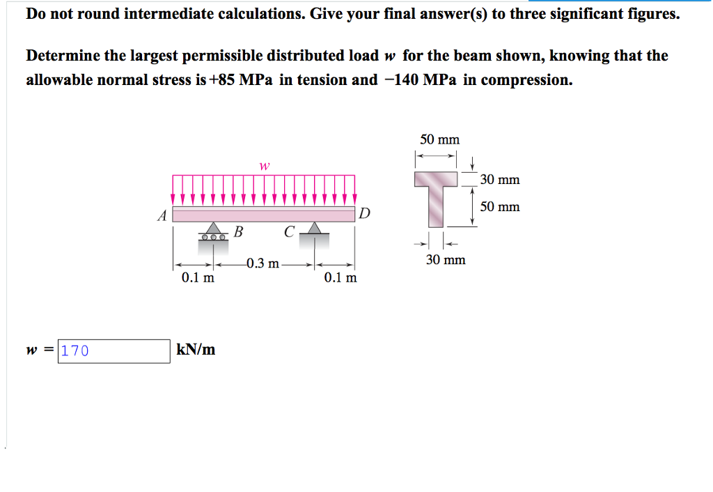 Solved Determine the largest permissible distributed load w | Chegg.com