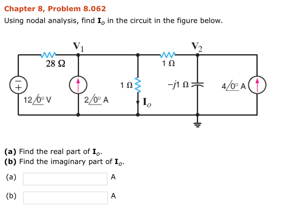 Solved Chapter 8, Problem 8.062 Using nodal analysis, find | Chegg.com