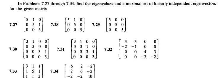 Solved In Problems 7.27 through 7.34, find the eigenvalues | Chegg.com