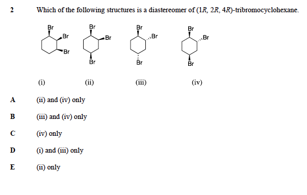 Solved 2 Which of the following structures is a diastereomer | Chegg.com