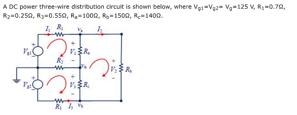 Solved A DC power three-wire distribution circuit is shown | Chegg.com