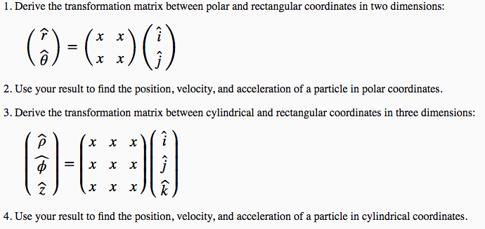Solved 1. Derive the transformation matrix between polar and | Chegg.com